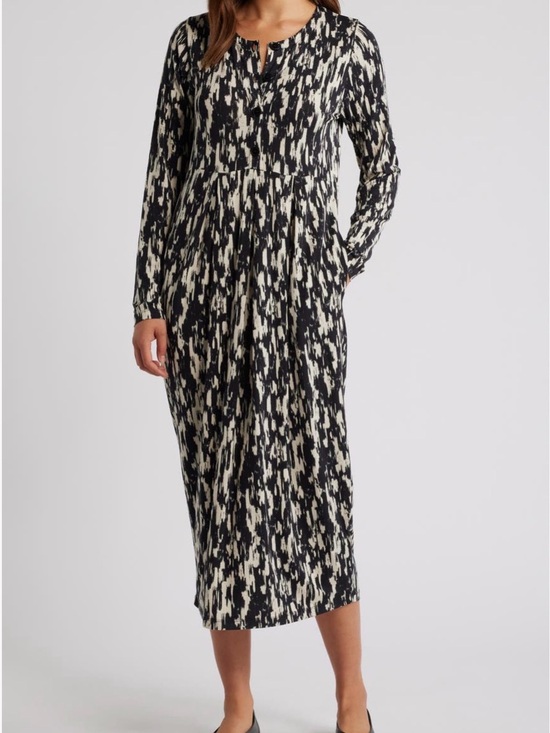 Masai | Dresses | Masai Copenhagen Nilana Print Black And Cream Printed ...